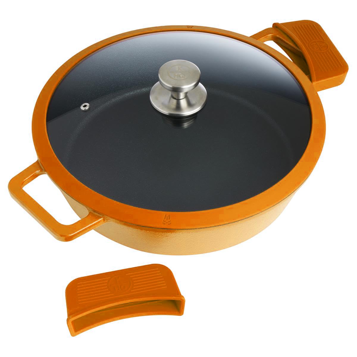 Amazon.com: Kitchen HQ 4.5-Quart Cast Iron Nonstick Braiser (Renewed ...