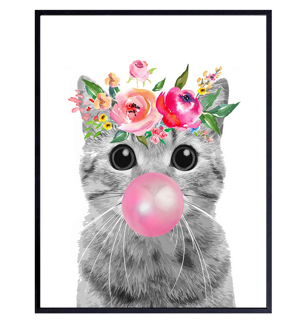 Amazon.com: Cat Lovers Wall Art & Decor 11x14 - Cute Cat Wall Decor ...