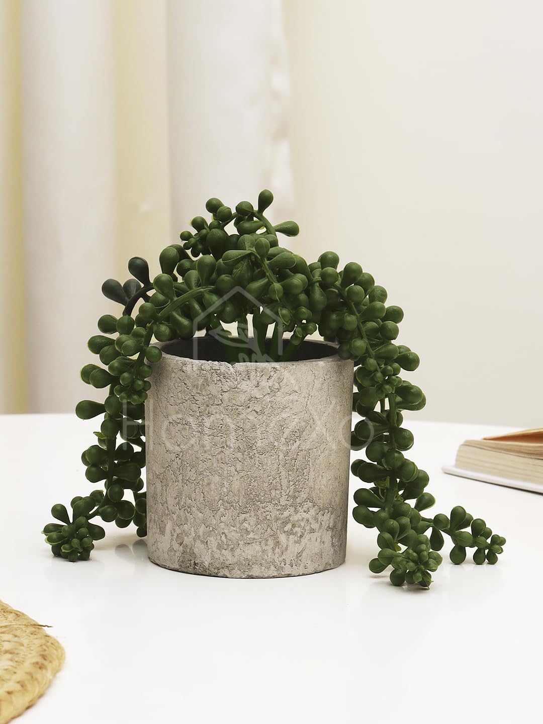 Buy HomeXO Artificial String of Pearls Potted Plant: Lifelike Beauty ...