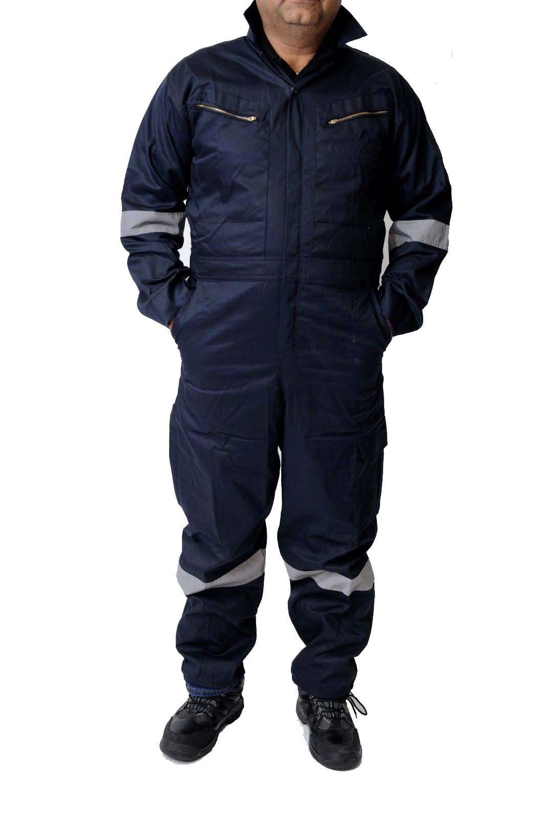 Buy Reflective Tape Boiler Suit Coverall Overalls Zip Pocket Safety ...