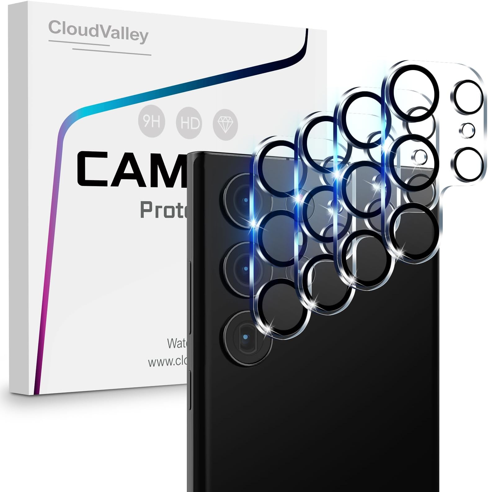 Amazon.com: CloudValley 4 Pack Camera Lens Protector for Samsung Galaxy ...
