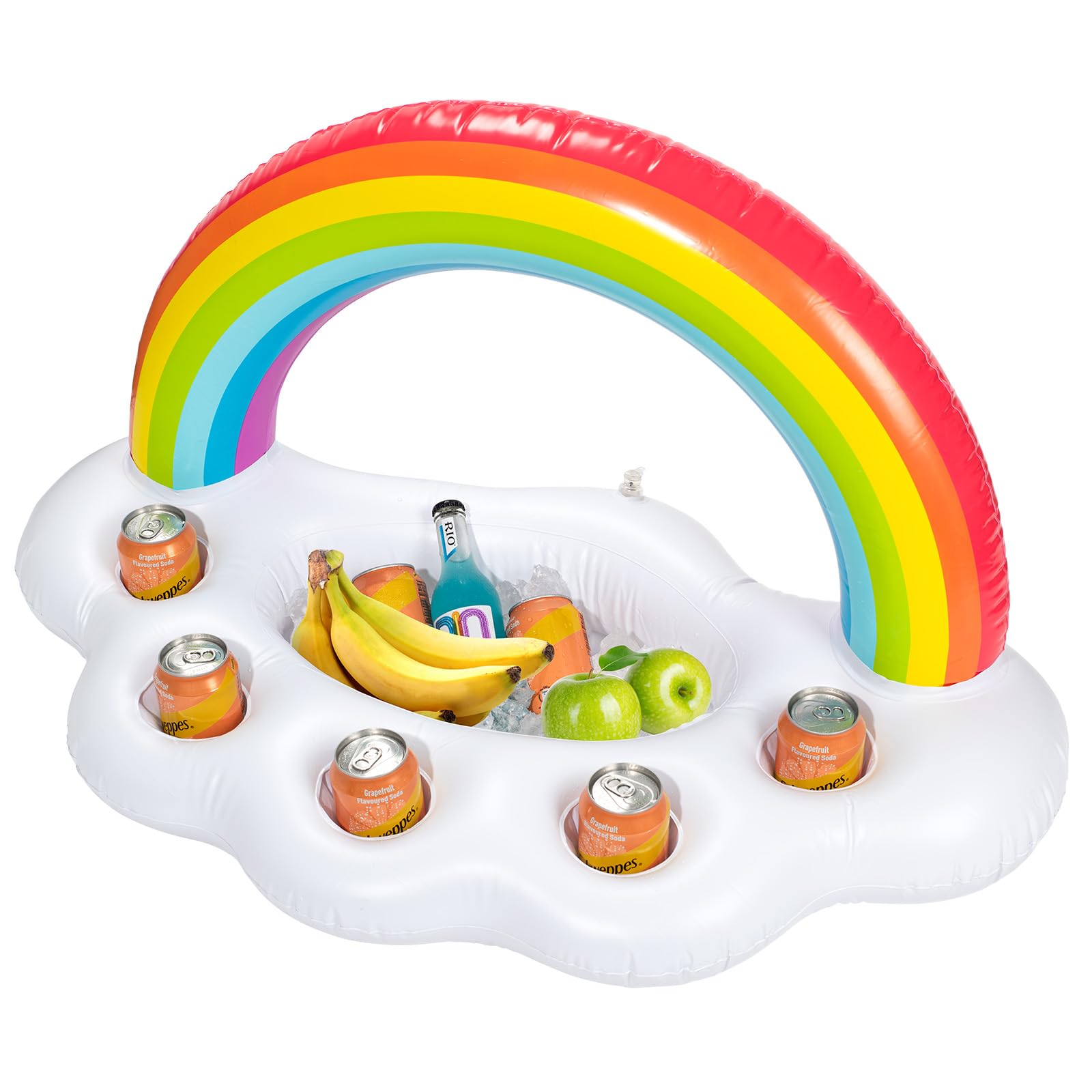 Amazon.com: Inflatable Rainbow Drink Floaties for Pool, Floating Tray ...