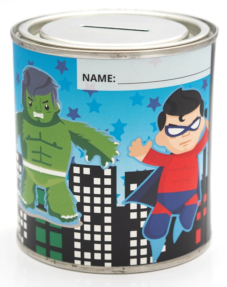 CanTastic Kids Super Hero Money Tin Box 500 ml Resalable Lid, Hulk ...