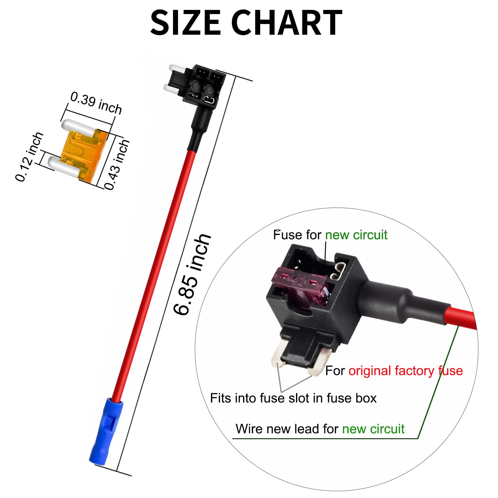 Snapklik.com : MuHize 10PCS Low Profile Blade Fuses & Tap Adapters - 5A ...