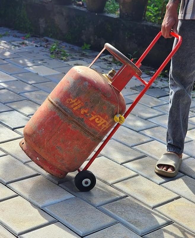 XPLit Full Metal Heavy Duty LPG Gas Cylinder Trolley with Wheels ...