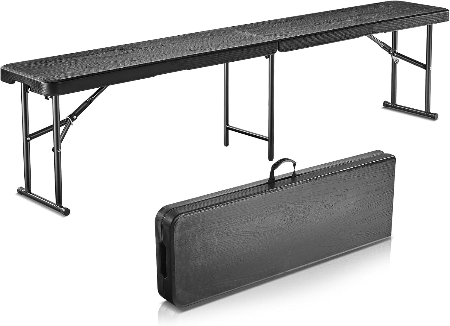 Amazon.com : VEVOR Plastic Folding Bench, 6ft Portable Folding Bench ...