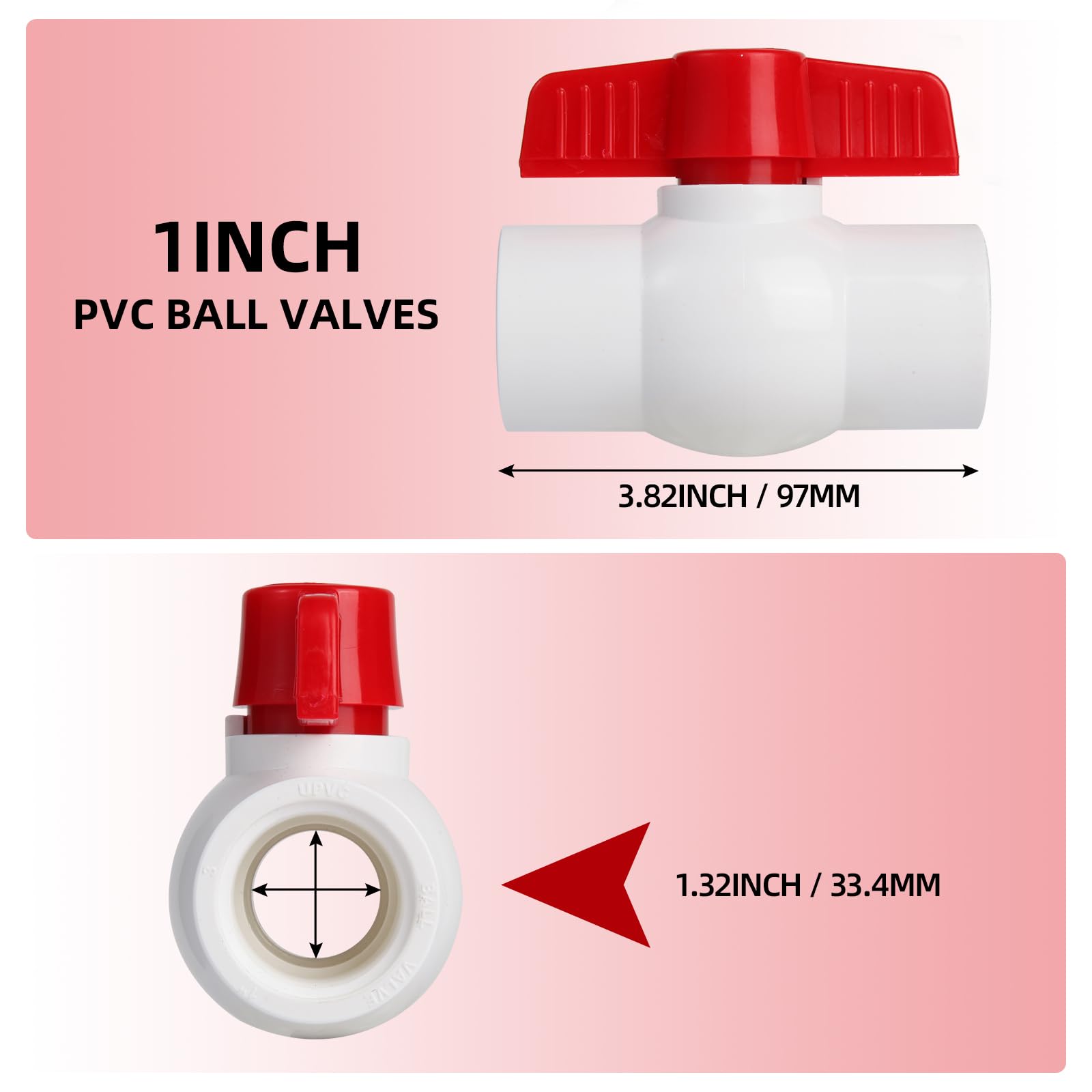 Snapklik.com : 5 Pack 1 PVC Ball Valves, PVC Valves Ball Valve Water ...