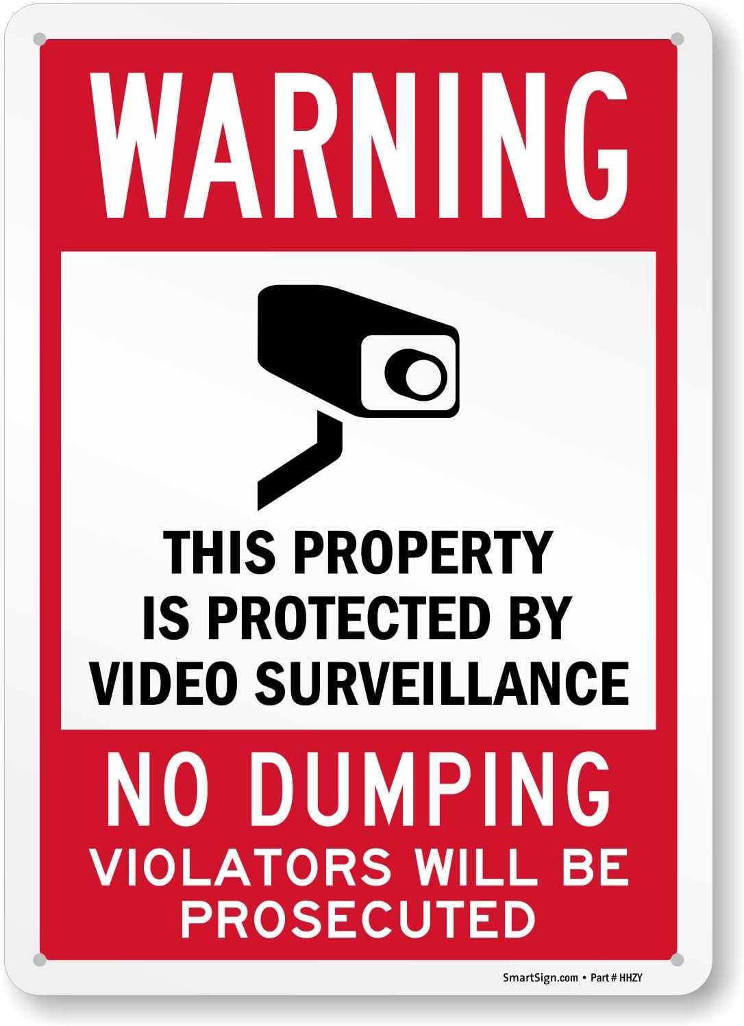 Amazon.com: SmartSign "Warning Property Protected By Video Surveillance ...