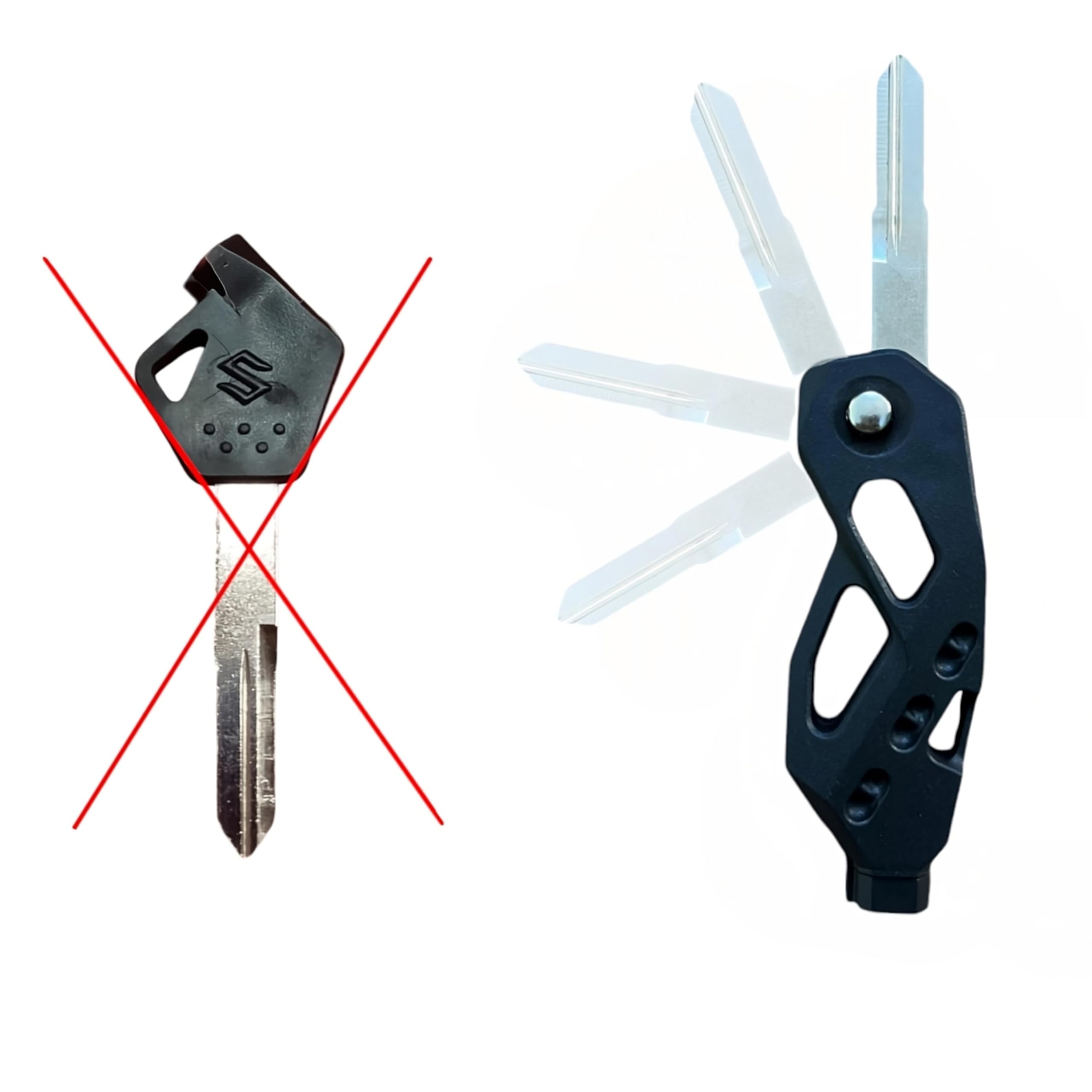 Premium Flip Key with Magnet Lock System Compatible for Suzuki Access ...