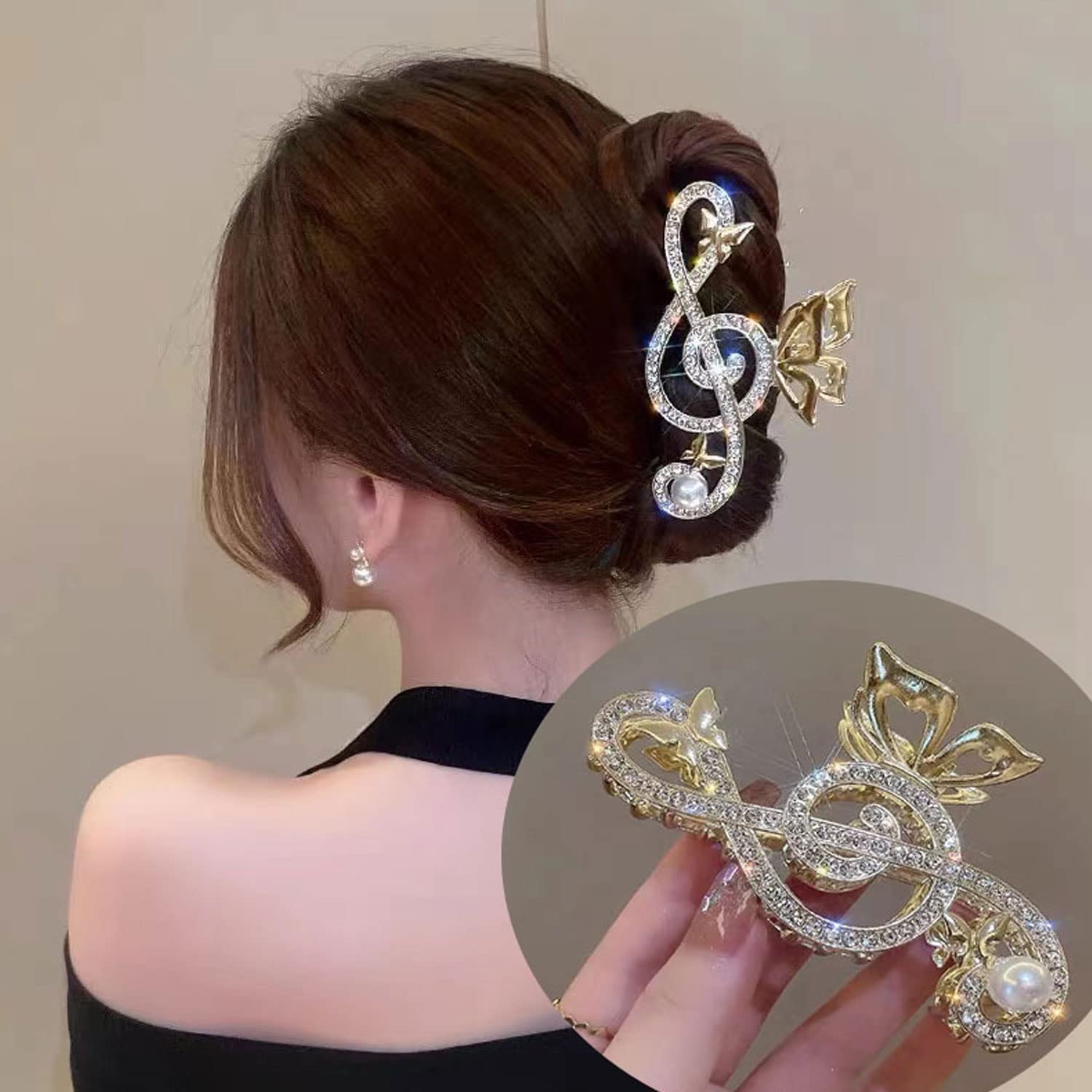 Amazon.com : Gold Music Note Hair Clip, Metal Claw Clips for Women ...