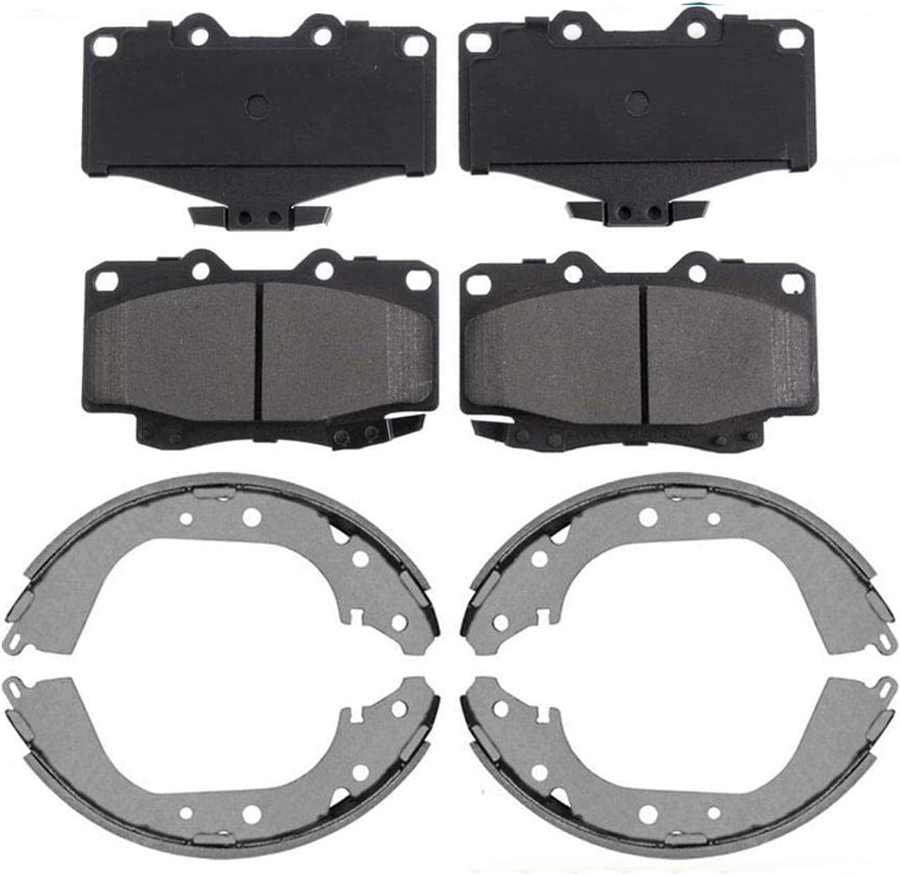 Amazon.com: 100% New Ceramic Front Pads & New Rear Brake Shoes ...