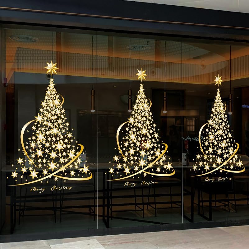 Snapklik.com : Cityhermit Christmas Tree Window Clings Stickers For ...