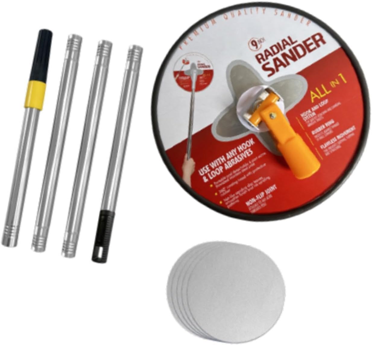 Perfeclan Drywall Pole Sander, 360° Rotating Radial Round Head, Manual ...