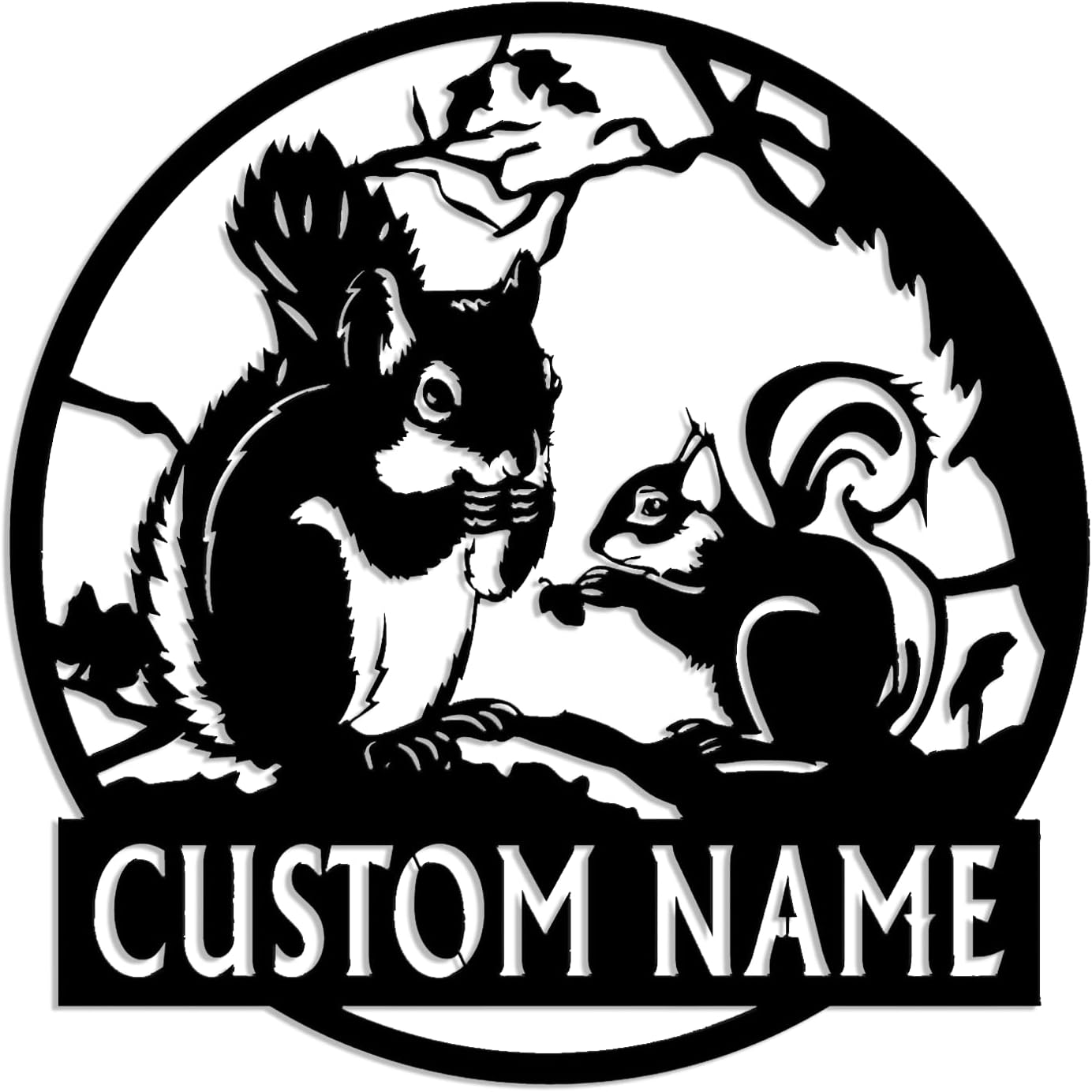 Amazon.com: Kissesuu Personalized Squirrel Metal Wall Decor,Squirrel ...