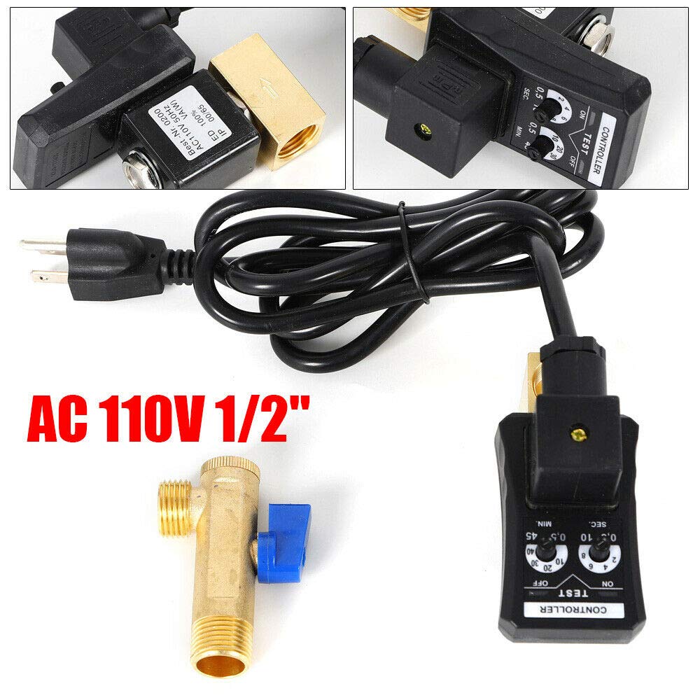 Buy Auto Drain Valve,110V Electronic Drain Valve,1/2" AC 110V Automatic ...
