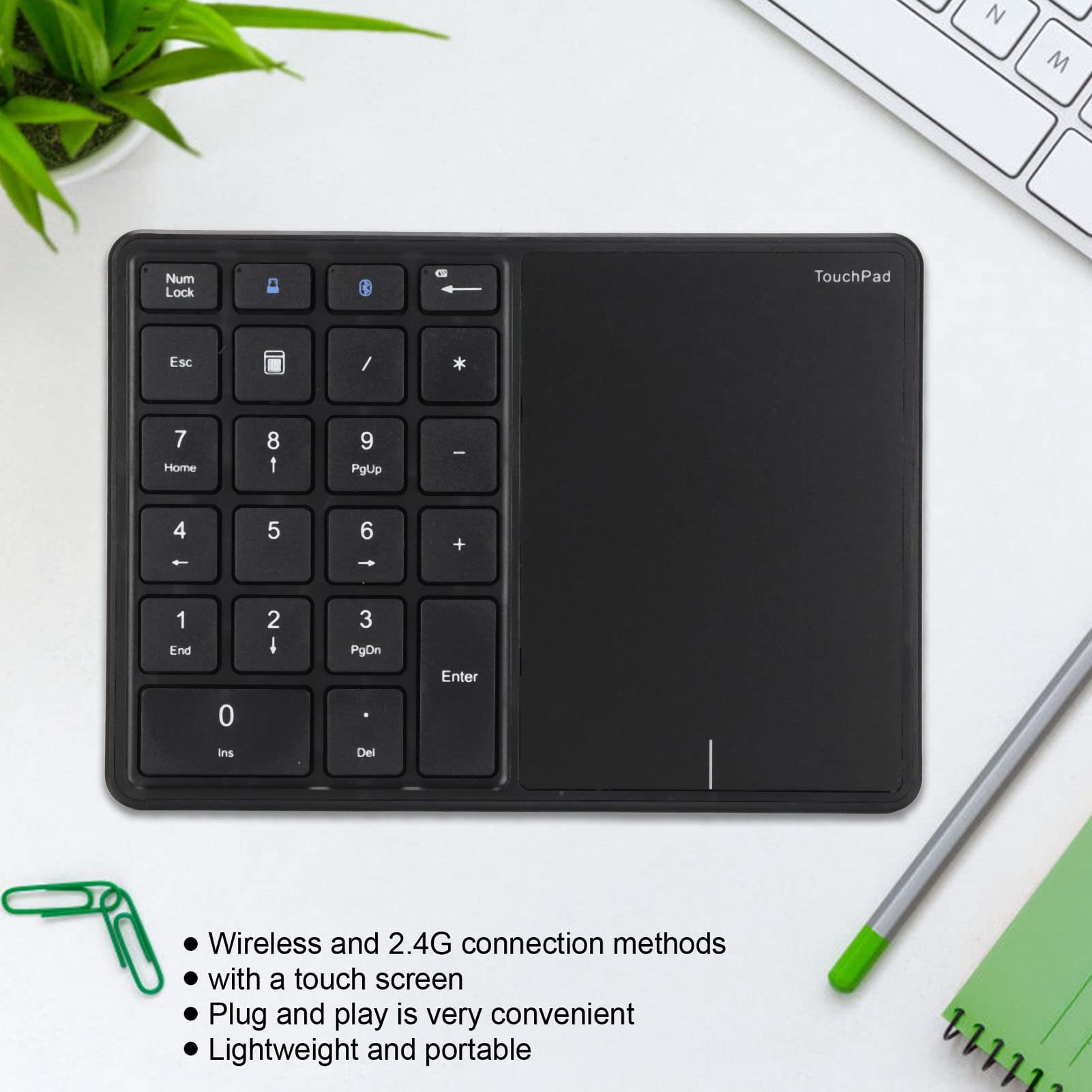 2.4G Numeric Keyboard Sanpyl 2-in-1 Numeric Keypad With Touchpad ...