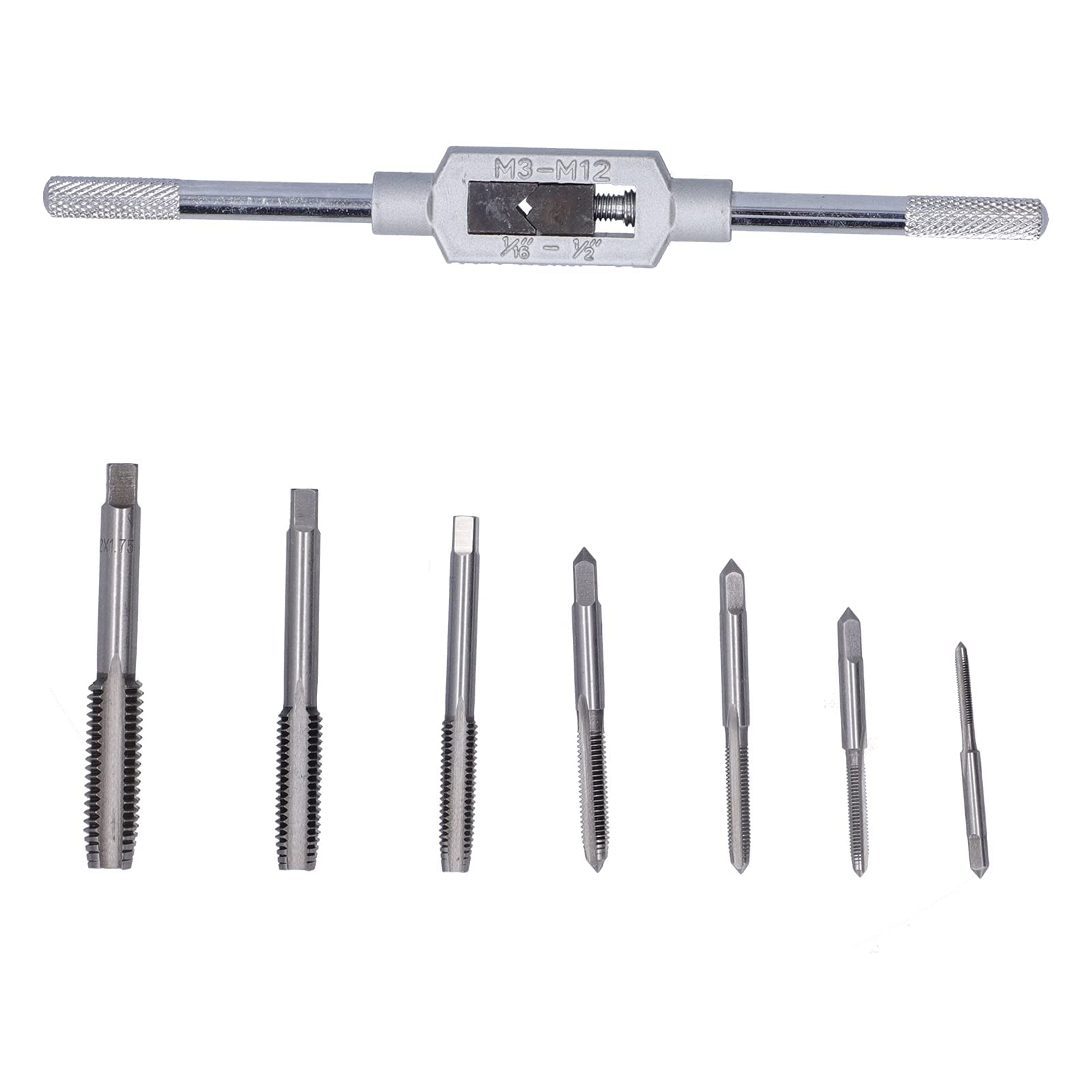 8pcs Metric Thread Machine Taps Set, Hand Screw Thread Plug Taps M3 M4 ...