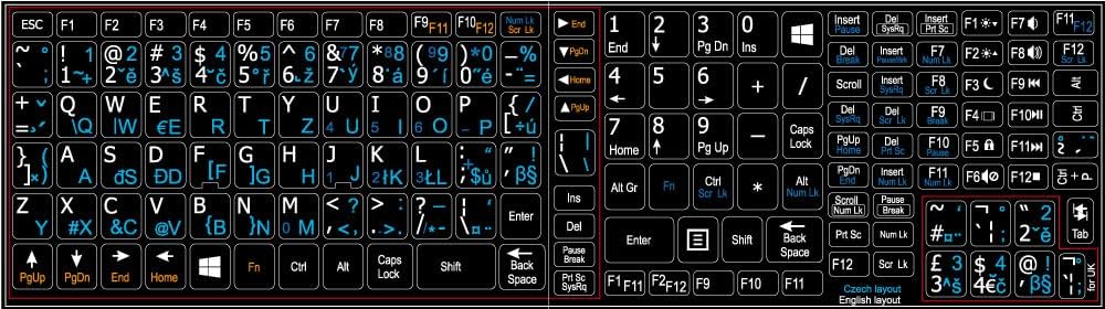Amazon.com: Czech - English Notebook Non-Transparent Black Keyboard ...