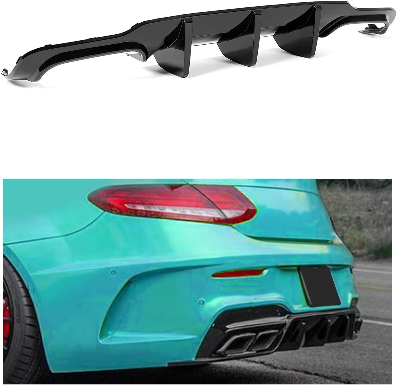 Amazon.com: HECASA Rear Diffuser Compatible with 2012-2014 Mercedes ...