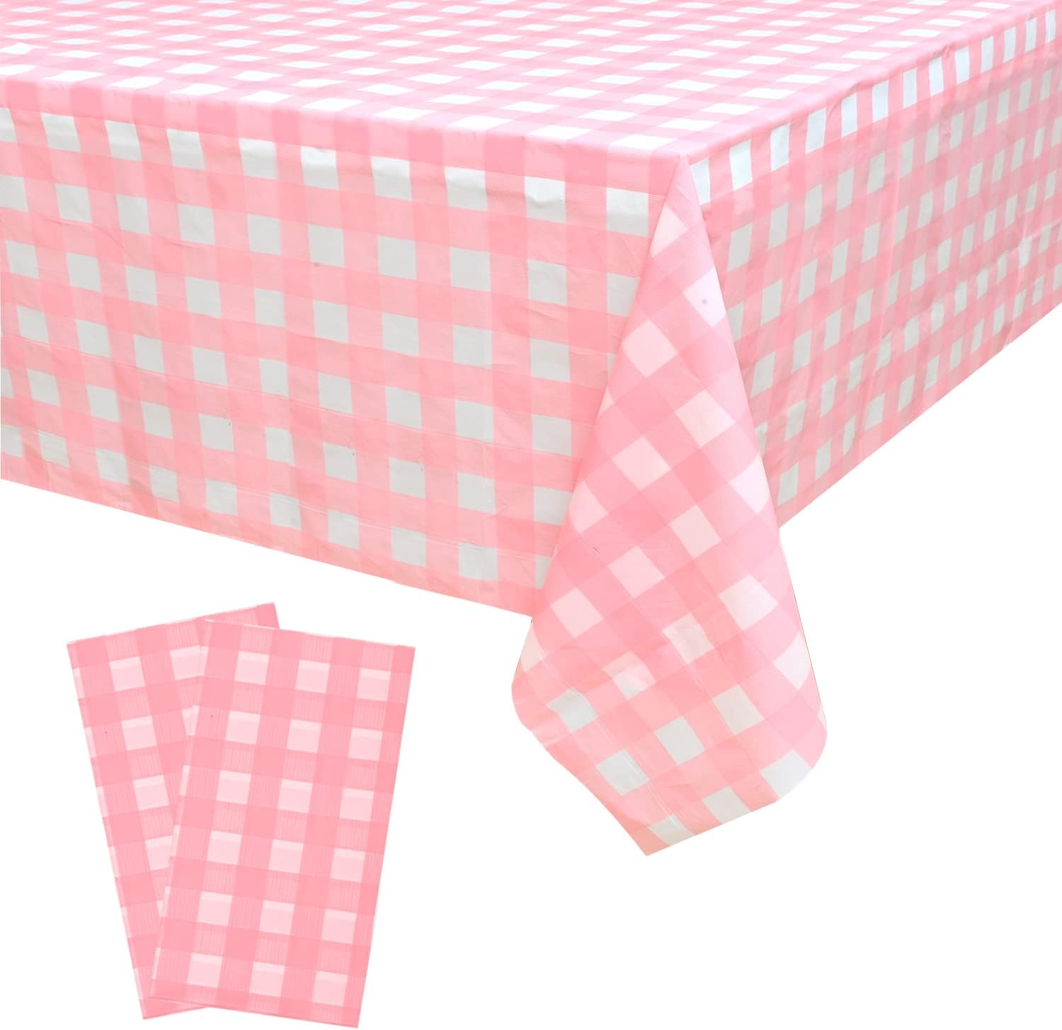 Amazon.com: Vedran 2 Pack Pink Gingham Tablecloth Decorations, Pink and ...