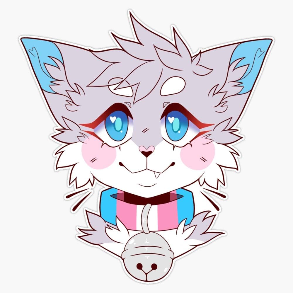 Amazon.com: Trans Pride Kitty Sticker Outdoor Rated Vinyl Sticker Decal ...