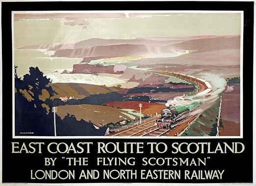 Affiche Prints Vintage Flying Scotsman Scotland Travel Scottish East ...
