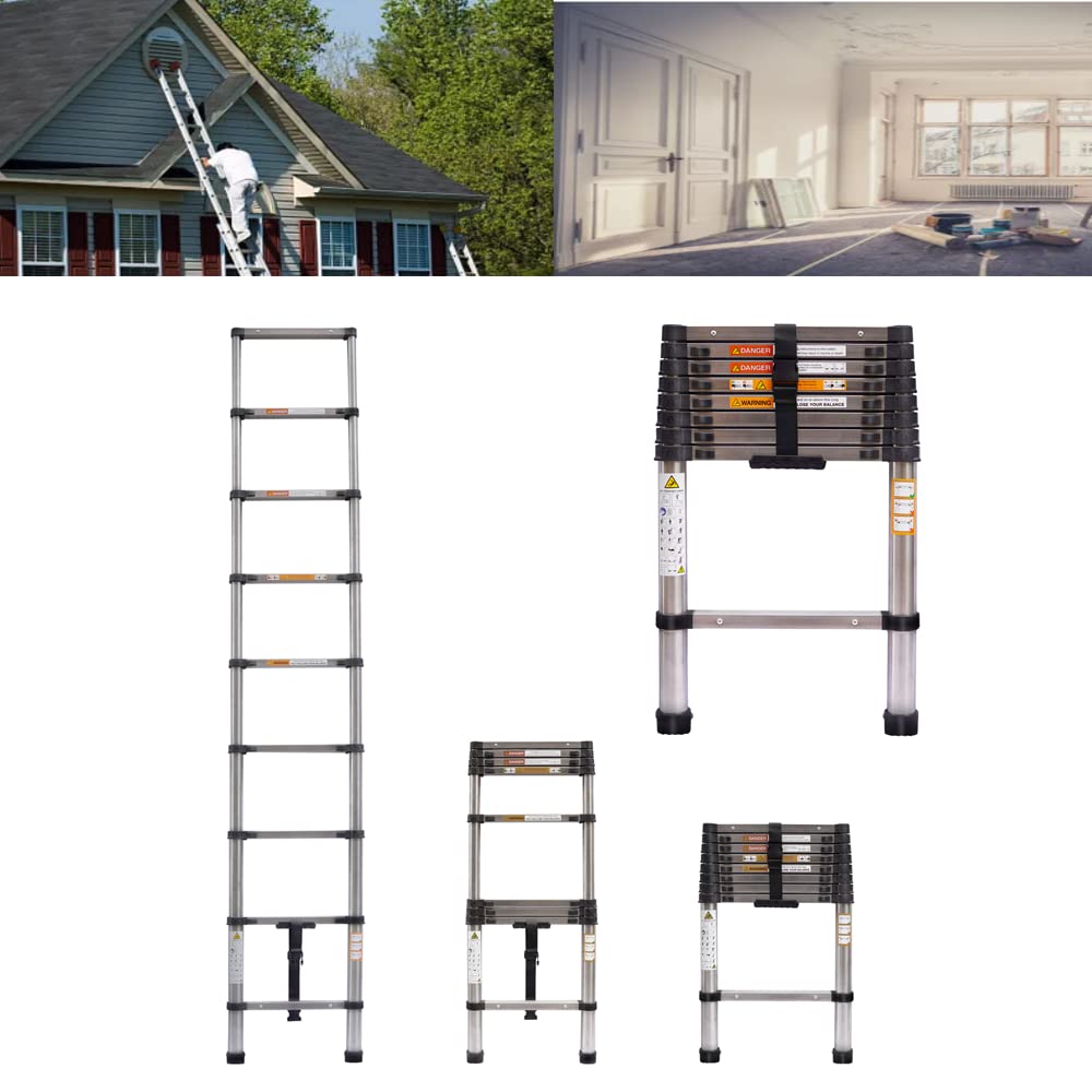 Buy Telescoping Ladder, Portable Telescopic Extension 2.6M Tall Multi ...