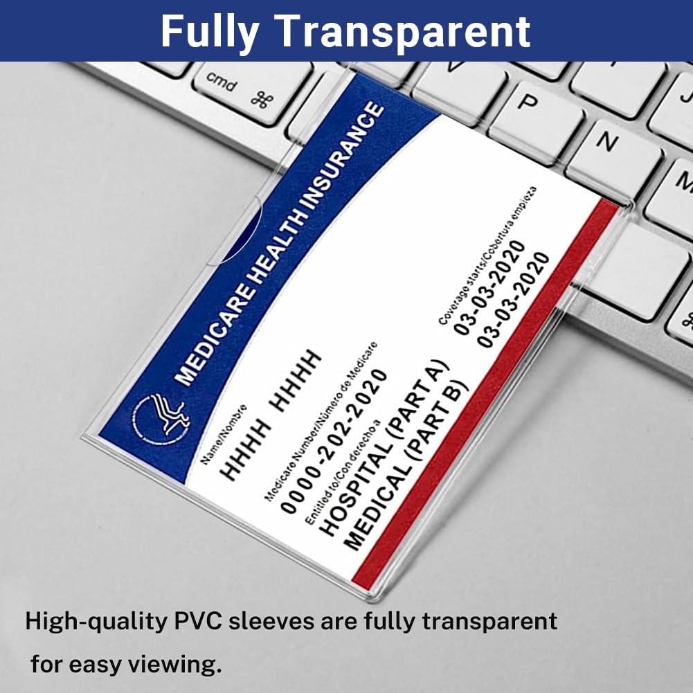 SSN Card Protector 20 Pcs Medicare Card Protector Sleeves - Clear ...