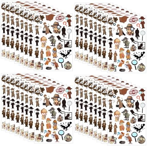 Amazon.com: 624Ct Detective Top Secret Spy Party Stickers - 24 Sheets ...
