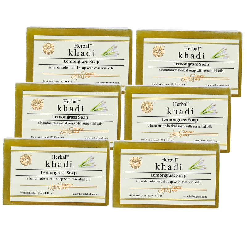 Buy Herbal Khadi Lemongrass Premium Lemon Bathing Soap Bar for ...