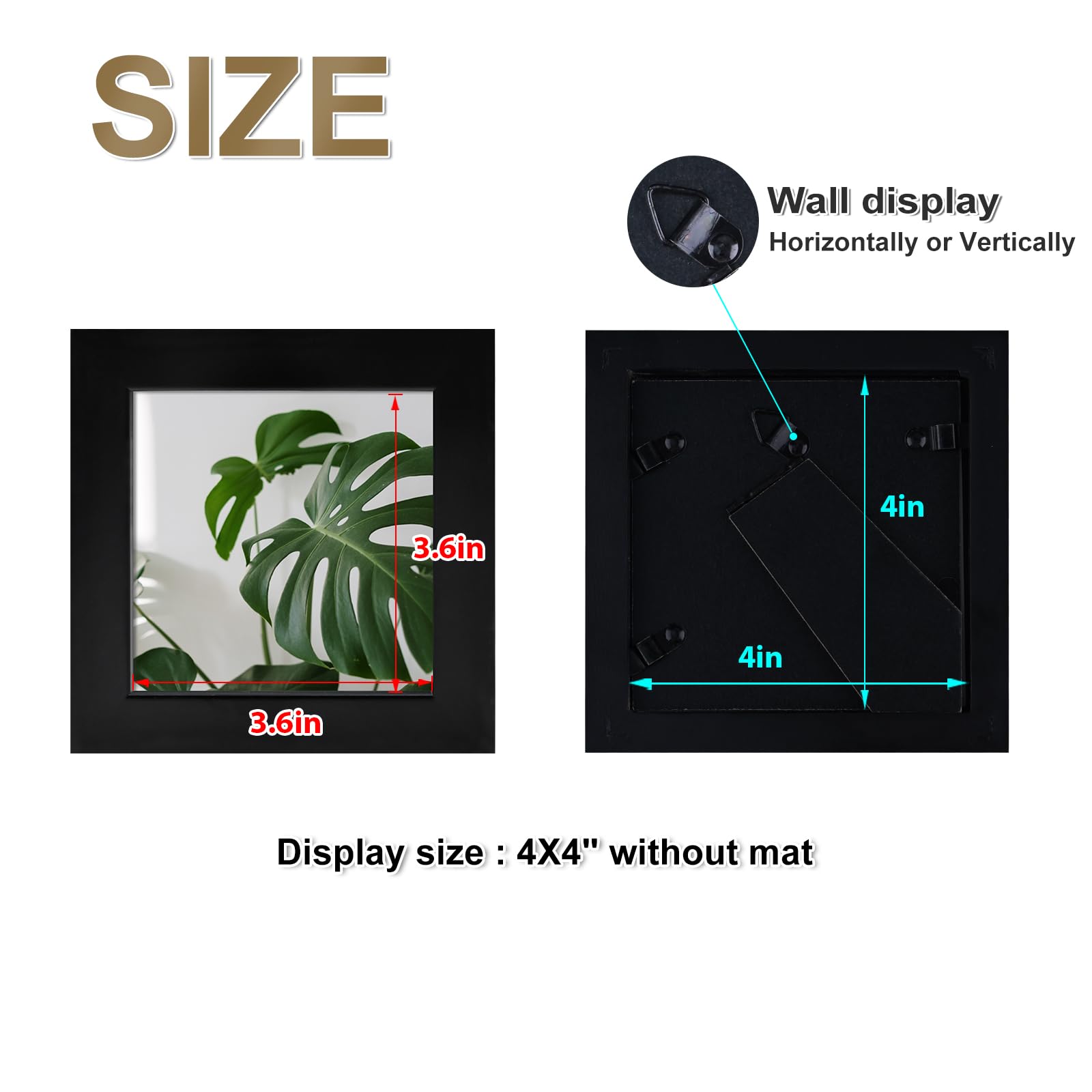 Snapklik.com : 4x4 Picture Frames Set Of 4, Made Of Solid Wood Covered ...