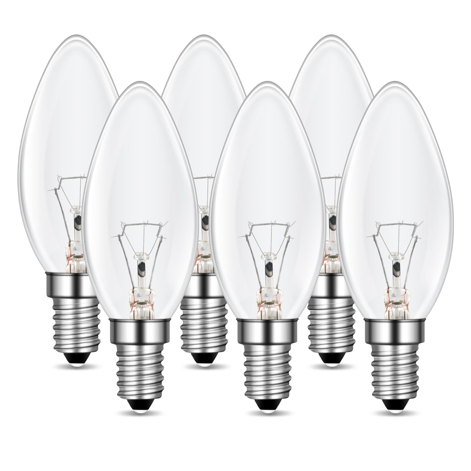 6 Pack E14 Small Screw Candle Light Bulbs 230V, Dimmable SES E14 Light ...