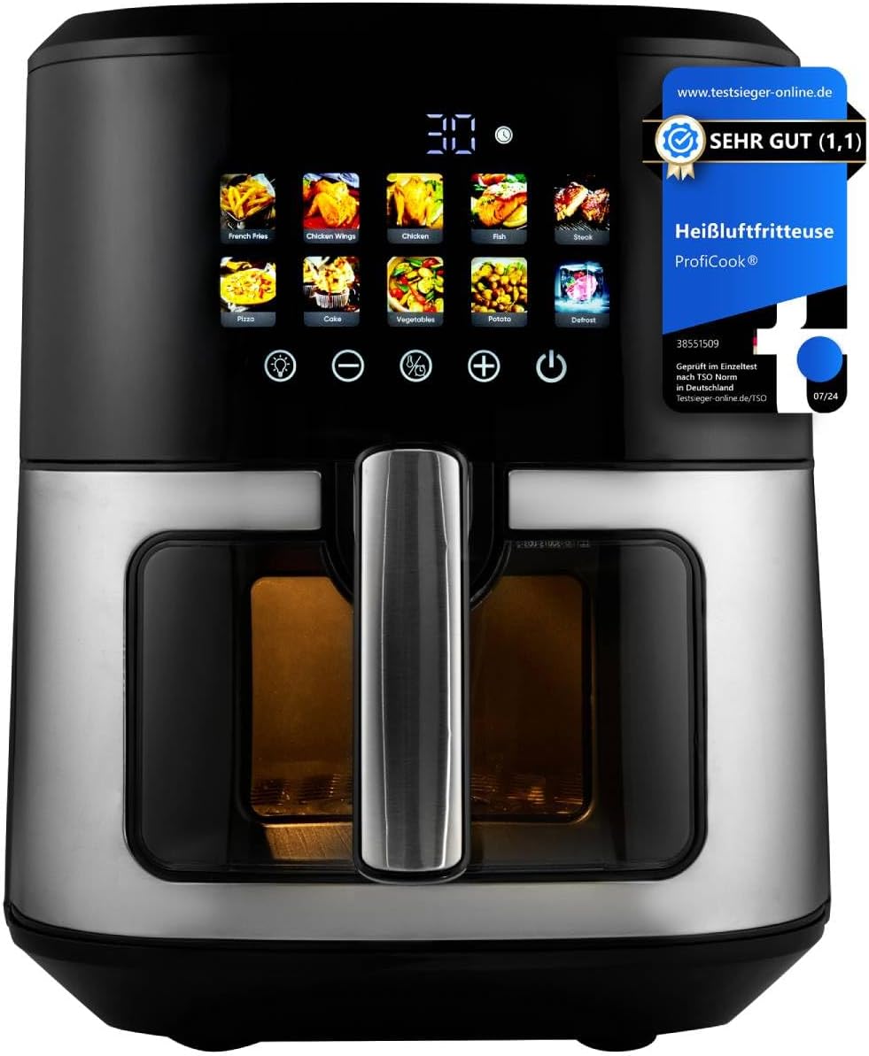 ProfiCook® Heißluftfritteuse 6,5L | Zubereitung ohne Öl oder Fett ...