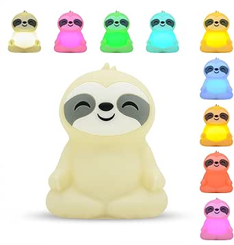 Richaa Sloth Night Light with Color Change - Warm Light Touch Control ...