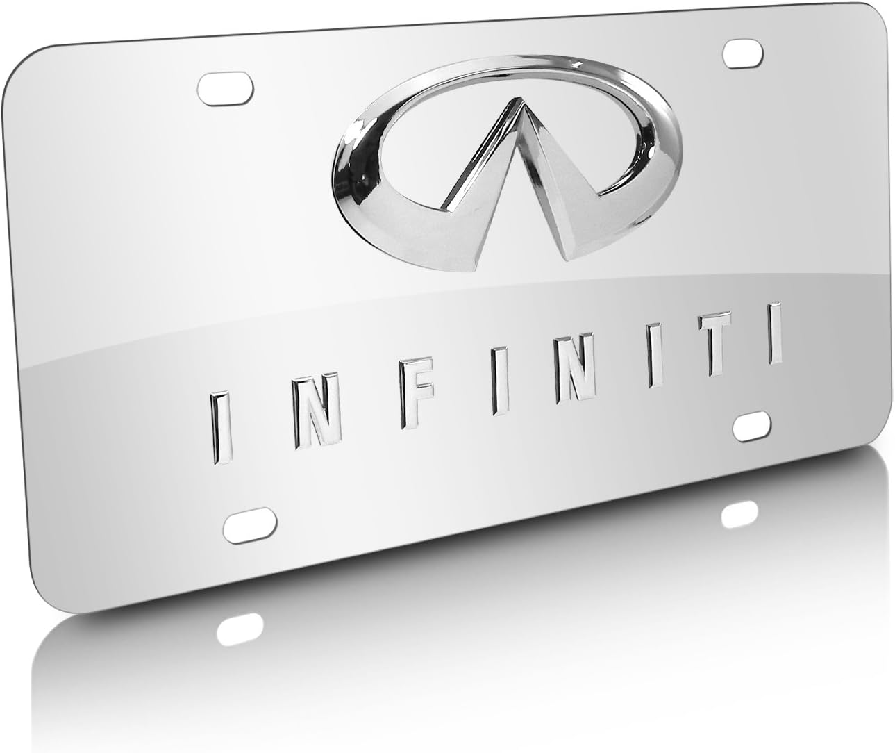 Amazon.com: iPick Image for Infiniti Dual 3D Heavy Metal Chrome Logo on ...