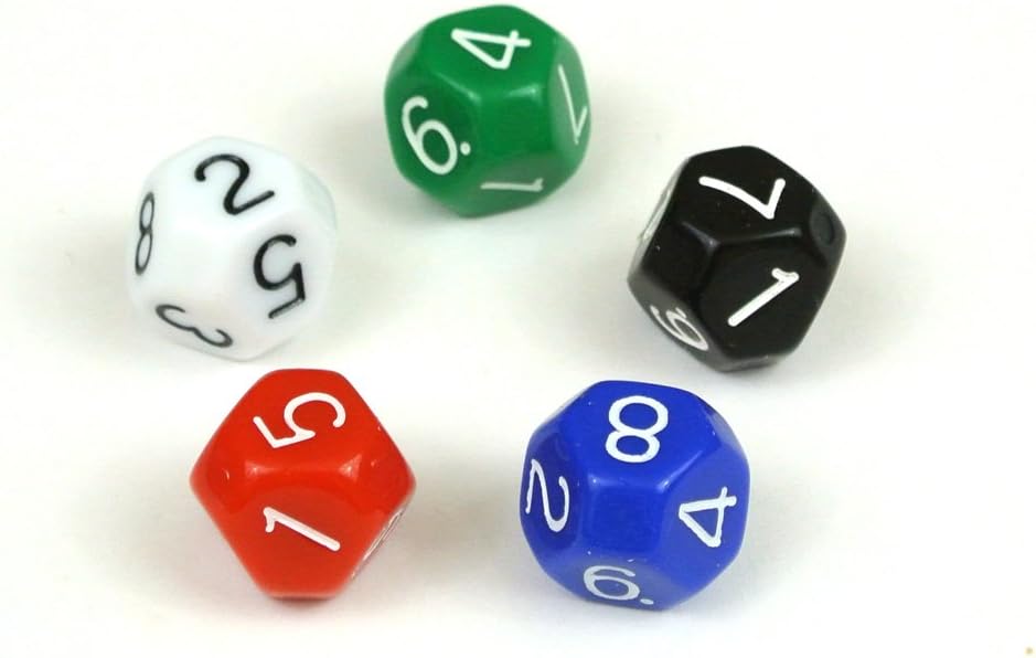 Amazon.com: Set of Unique 8-Sided D8 Dice in Five Colors : Toys & Games