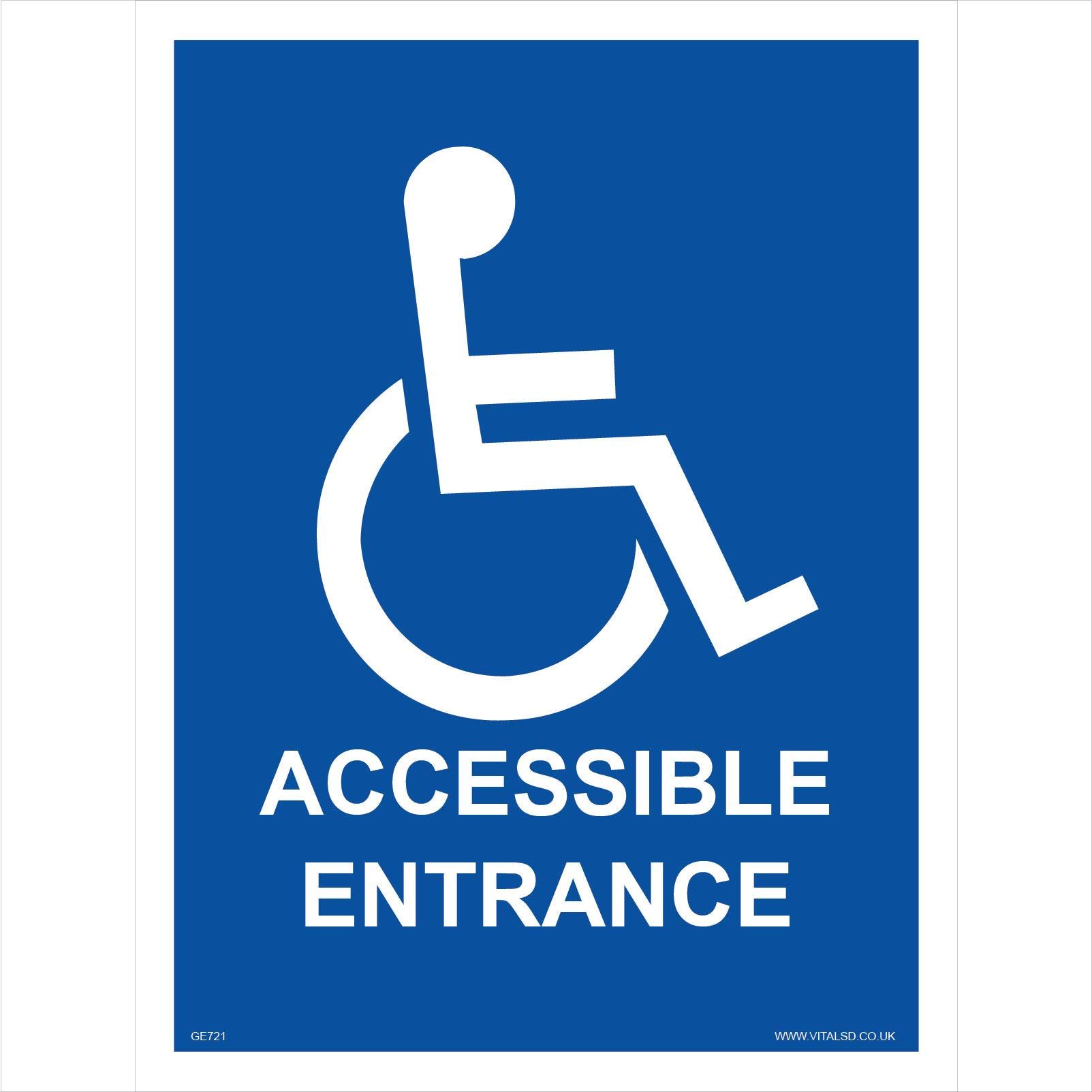 GE721 Accessible Entrance Disabled Easy Access Directional Advice Enter ...