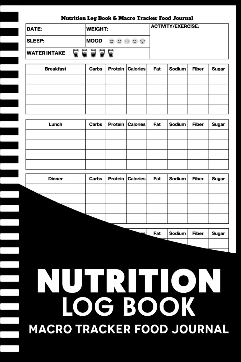 Nutrition Log Book & Macro Tracker Food Journal: Daily Food Intake Log ...