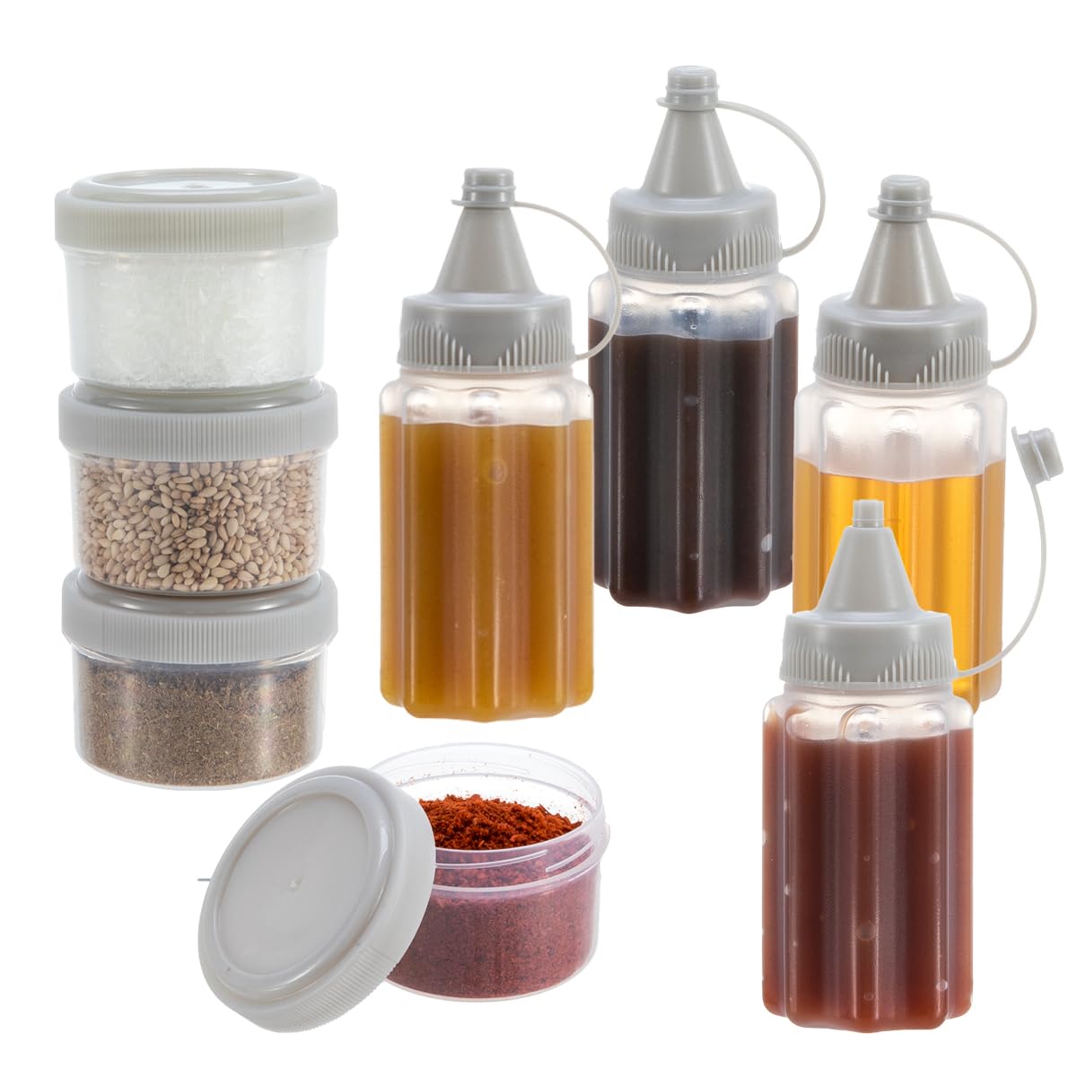 Amazon.com: CINPIUK 8 Pack Mini Condiment Containers Leak-Proof ...
