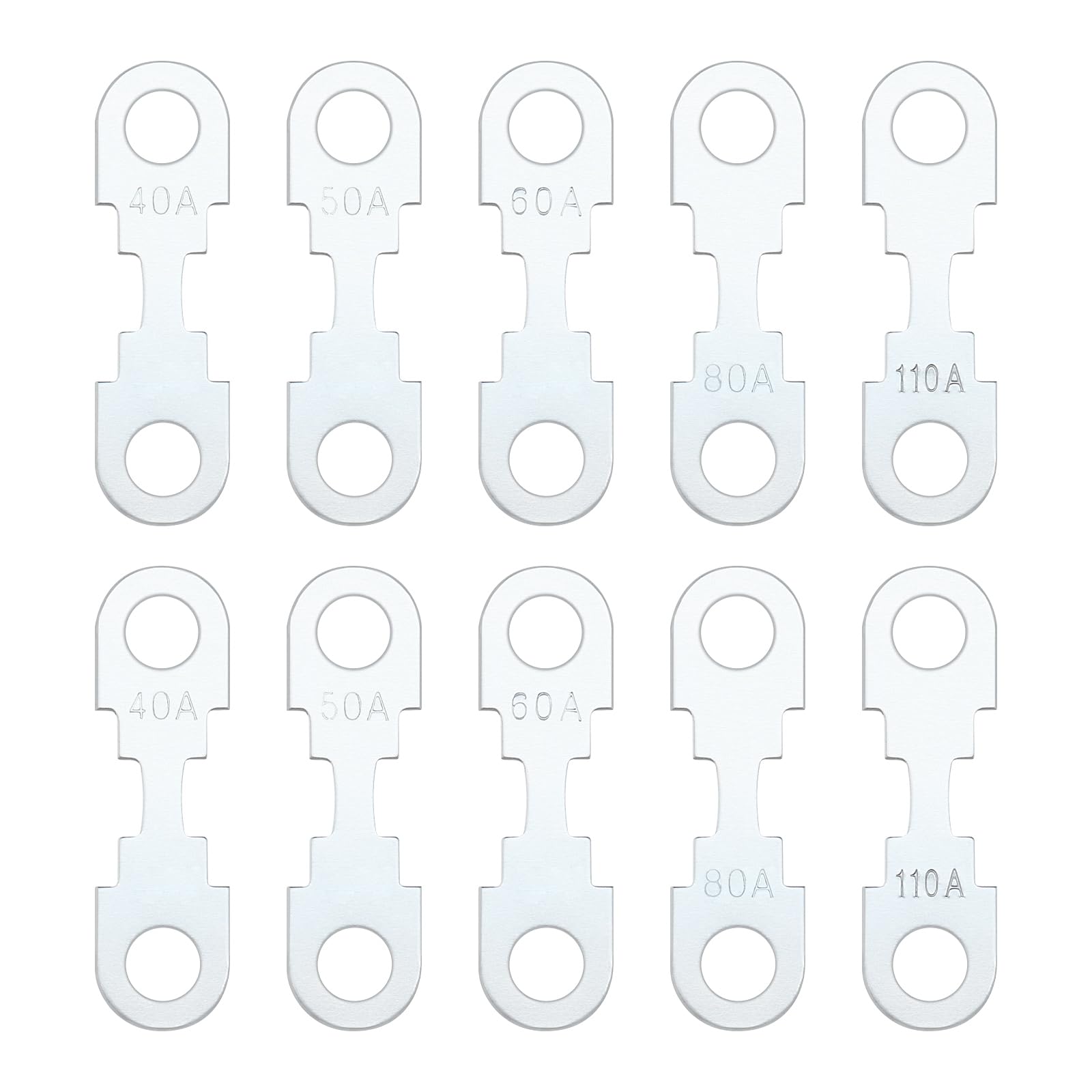 YINETTECH 10pcs Flat Fuse Strip Silver Tone Zinc Alloy Replacement ...