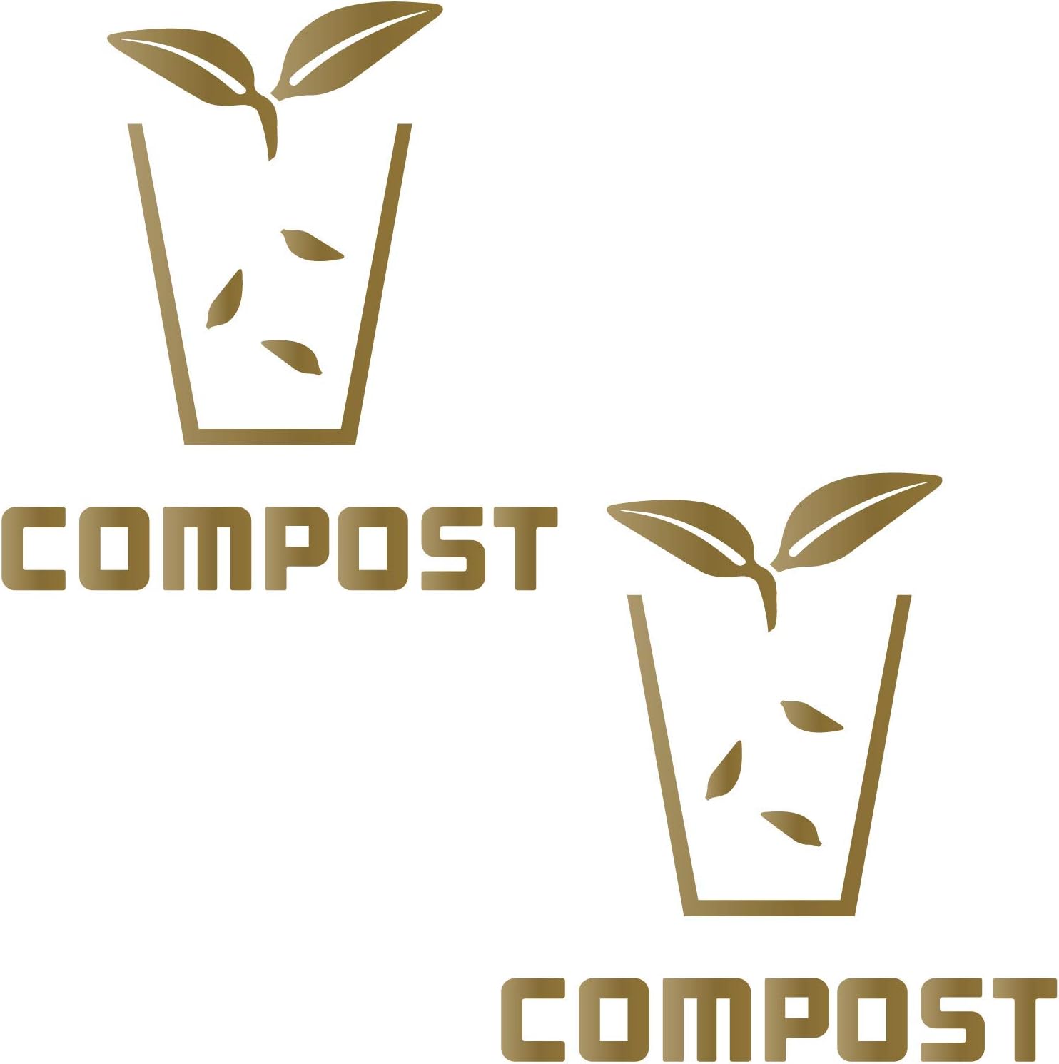 Amazon.com: Compost Sticker Decals Logo (2 ea) Symbol to Organize Food ...