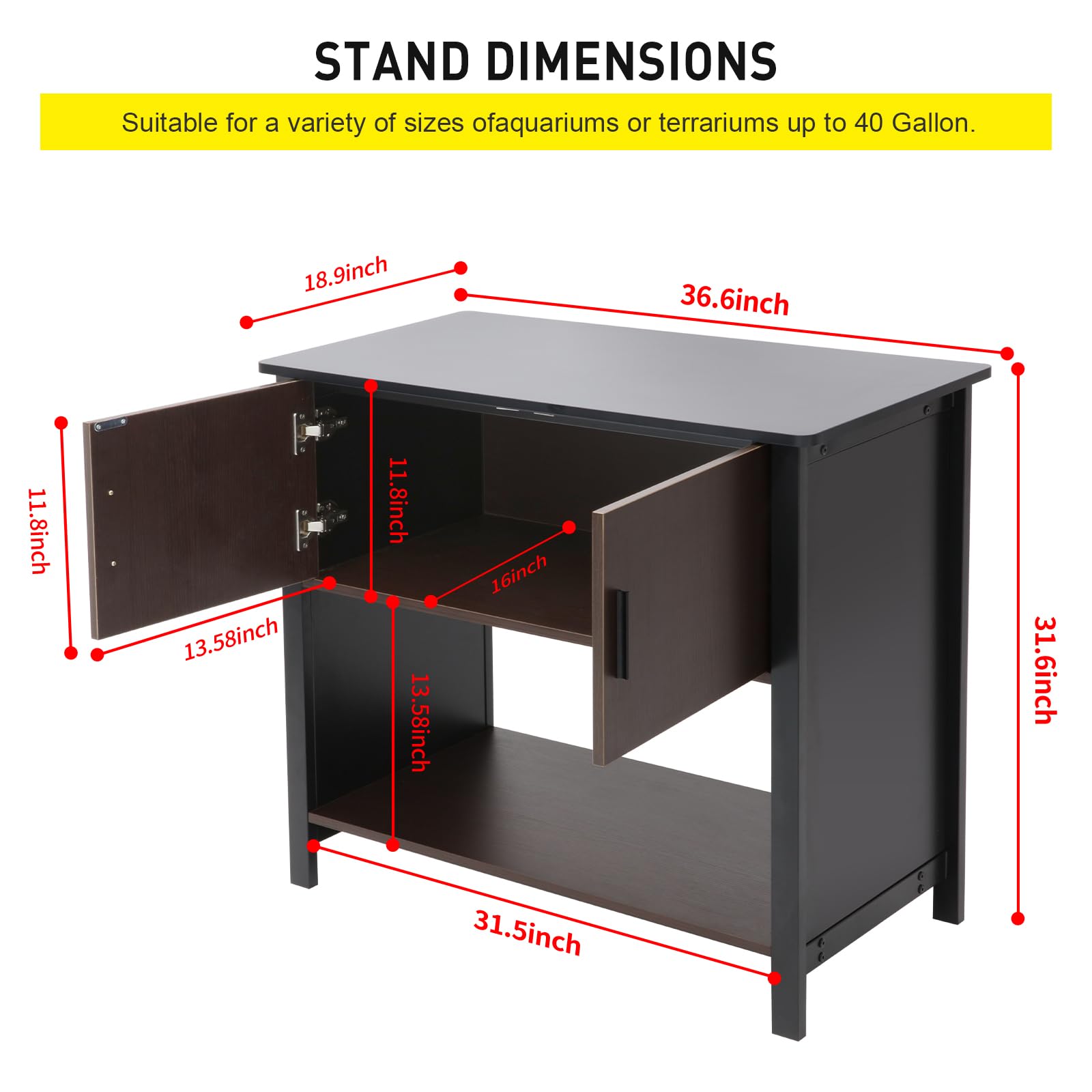 Snapklik.com : DWALE 40-50 Gallon Fish Tank Stand