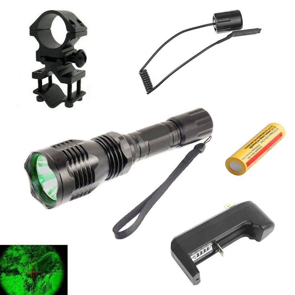 Buy YuSi Flashlight Green LED 350 lumens Waterproof 250 Yards Coyote ...