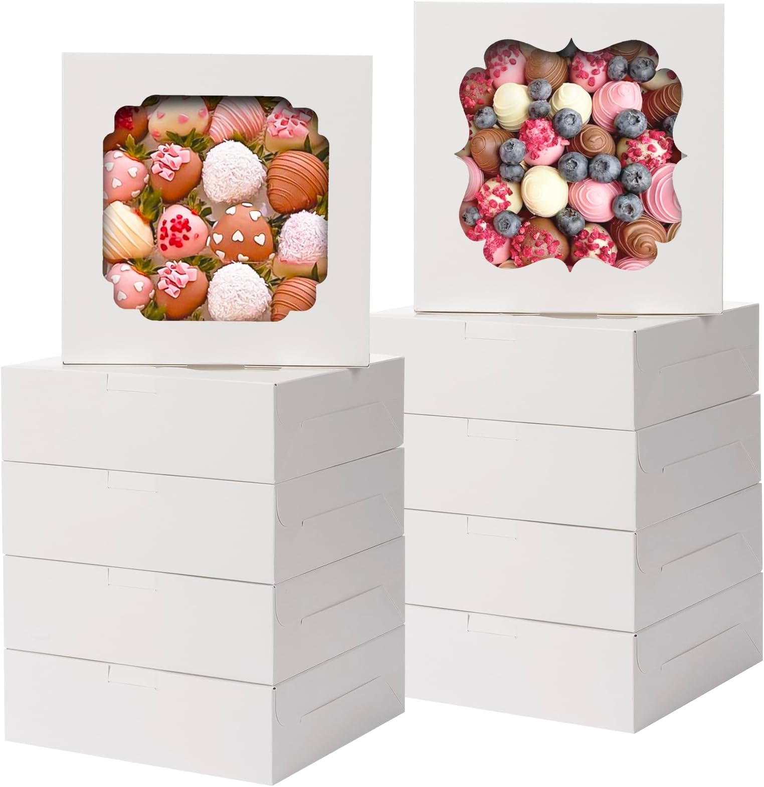 Cajas para Postres de Papel Kraft Con Ventana, 50 Unidades Cajas para ...
