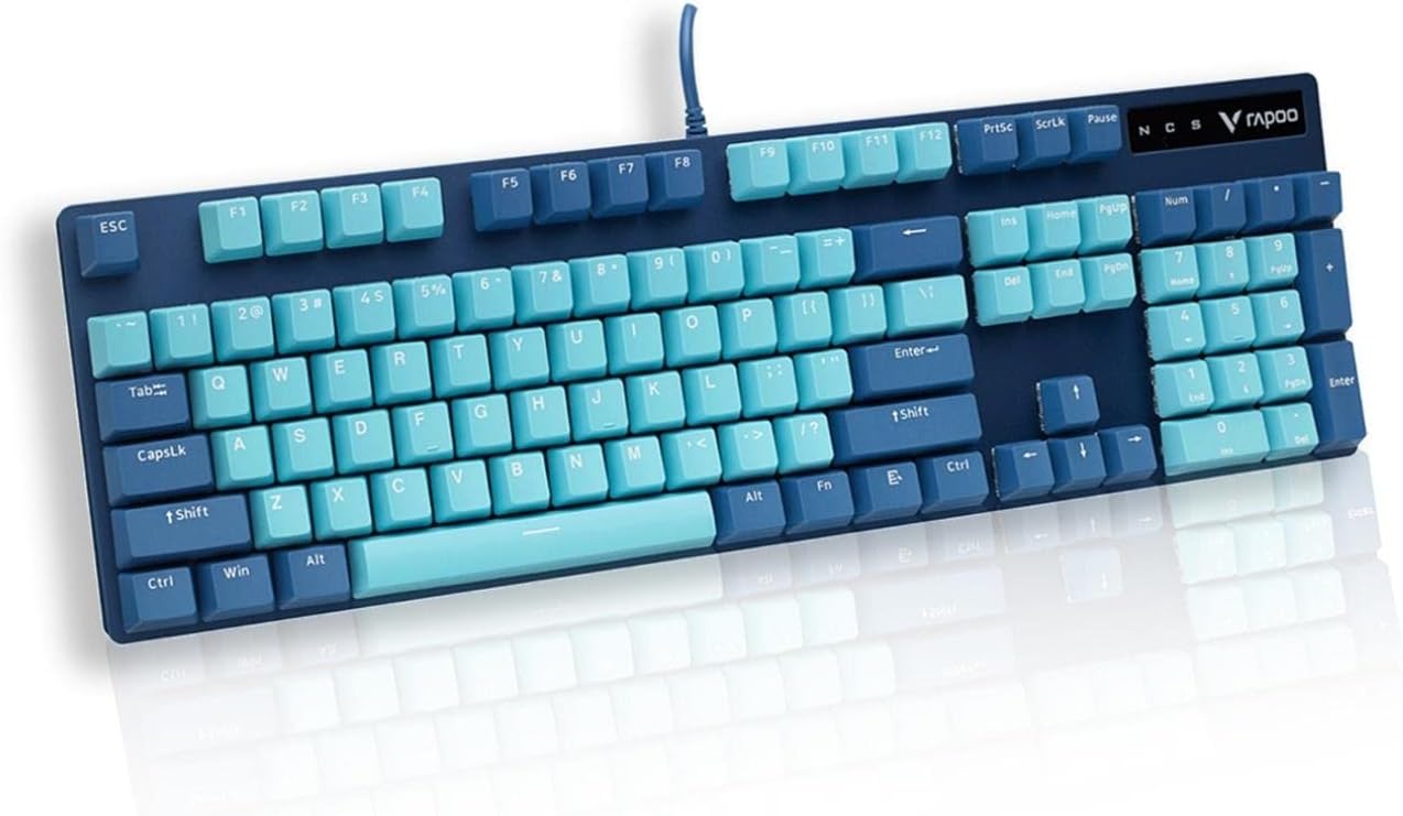 Rapoo V500 Pro Backlit Mechanical Gaming Keyboard, Cyan Blue: Keyboards ...