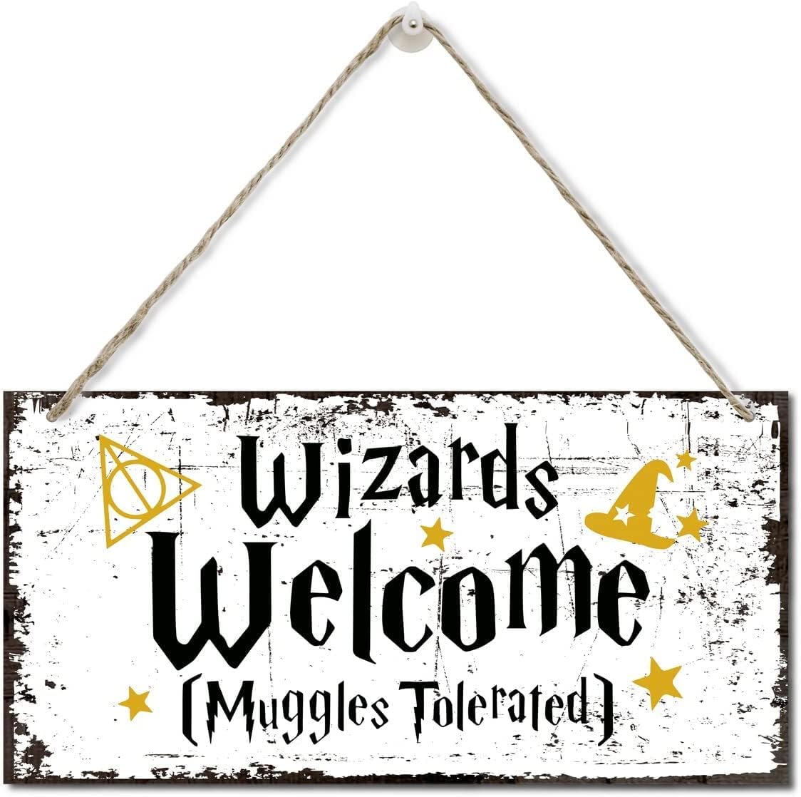 Amazon.com : Wizards Welcome Muggles Tolerated Sign,Printed Wood Plaque ...