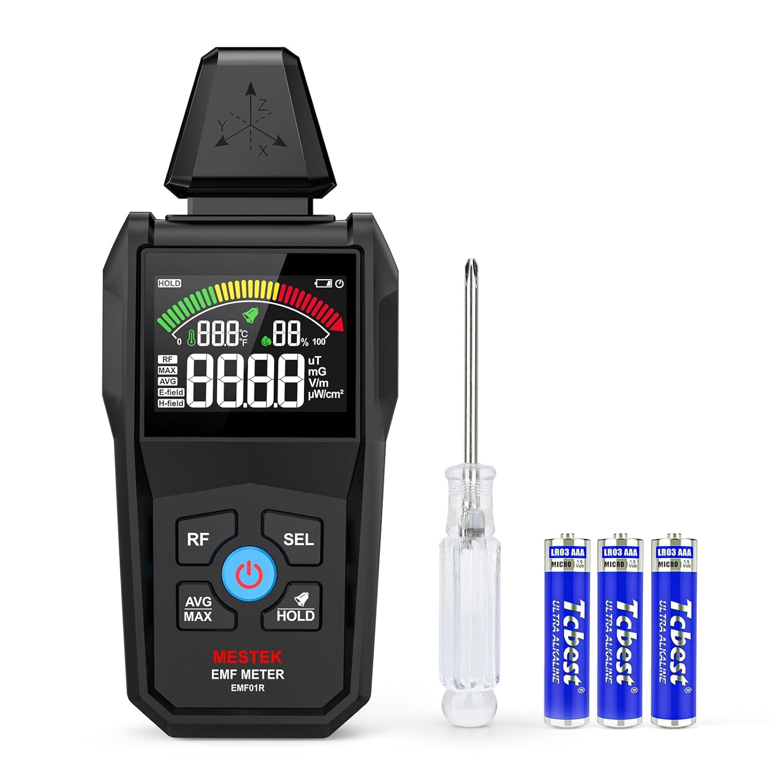SKYKING 5-in-1 EMF Meter Radiation Detector Electric Field, Magnetic ...