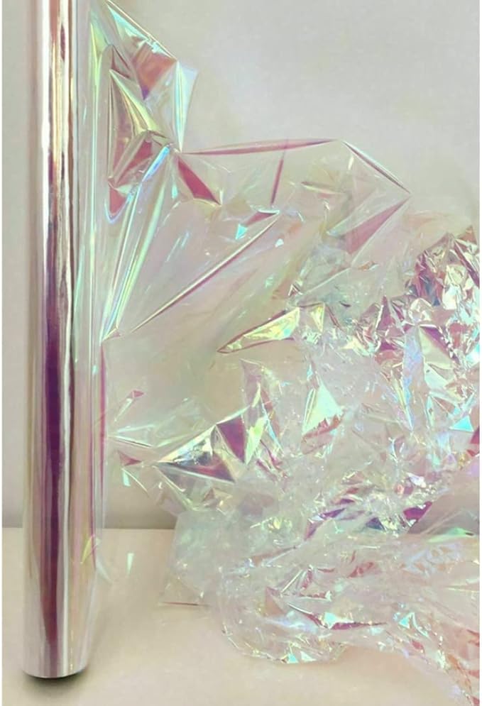 Clear Iridescent Cellophane Wrapping Gift Paper Opal Translucent Cello ...
