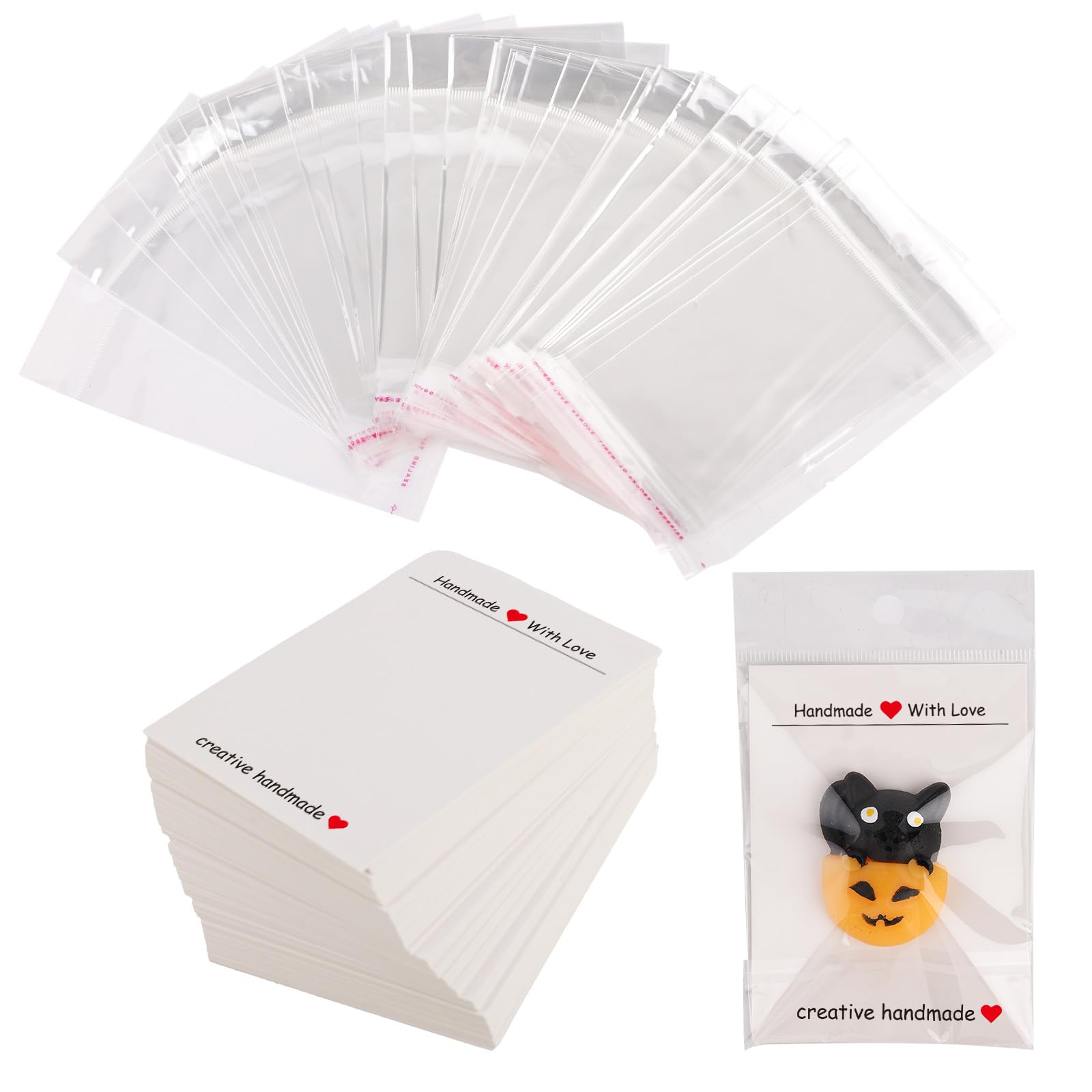 Amazon.com: 100pcs Display Cards & 100pcs Clear Self Sealing for ...