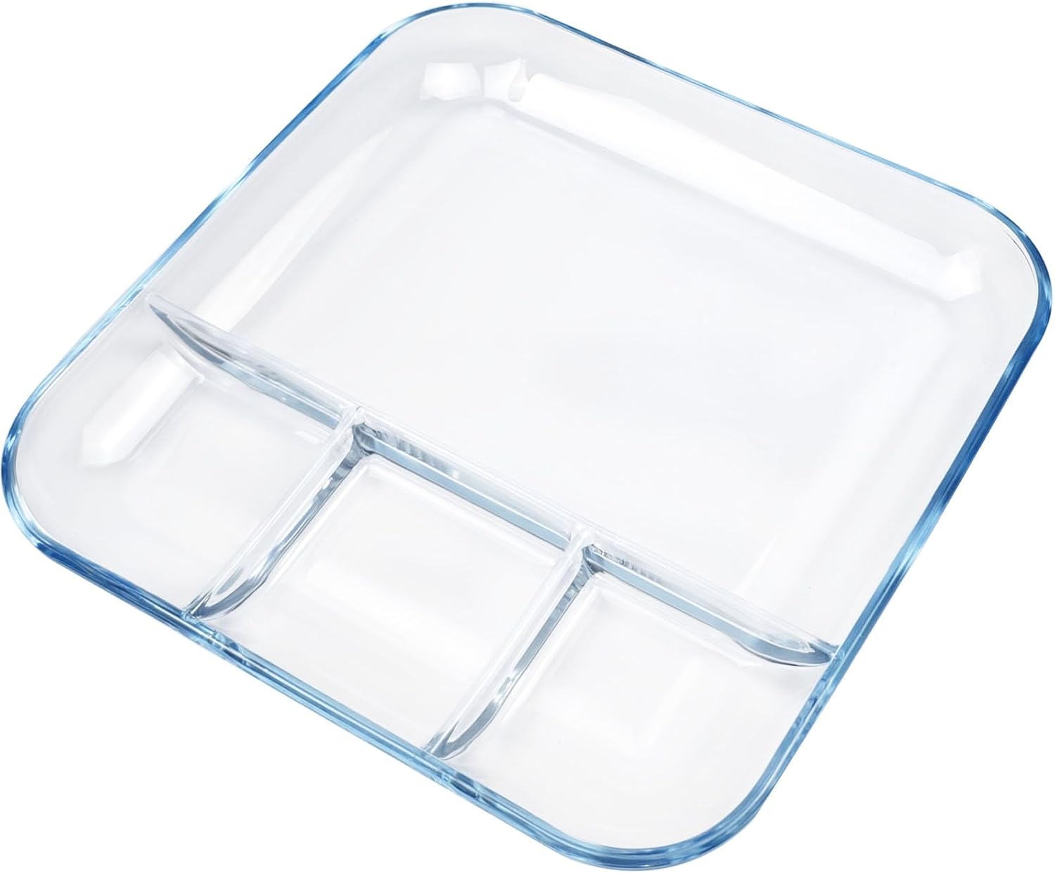 Amazon.com | LERIYUFS Glass Divided Plates, 9in Portion Control Plates ...